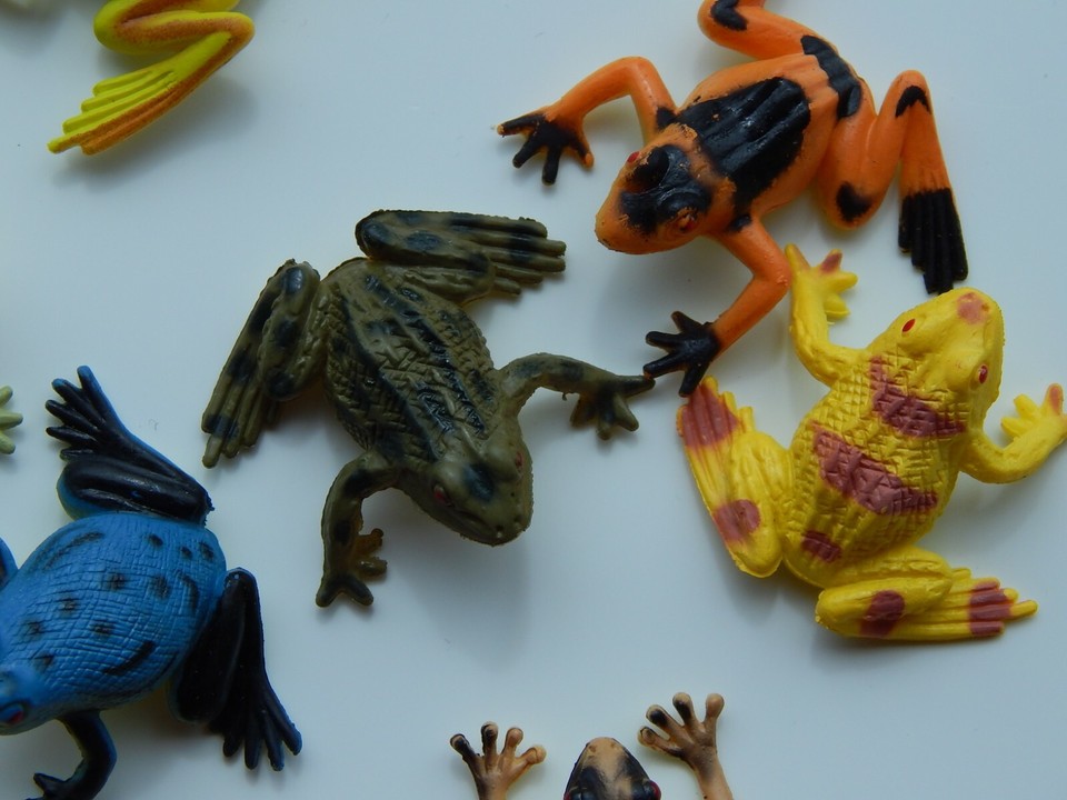 12 Mini plastic FROGS!!!! Spring! School! Educational! Small world ...