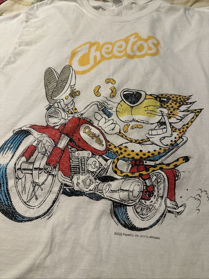 Vintage Style CHEETOS Chester Cheetah Motorcycle T-Shirt MENS Medium 80 ...