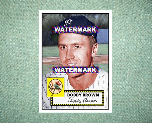 Bobby Brown New York Yankees 1952 Style Custom Baseball Art Card | eBay