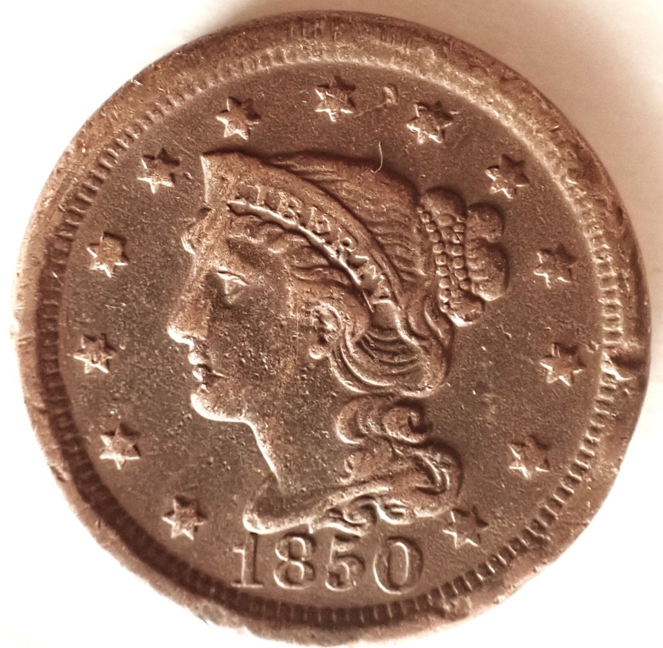 1850 US Braided Hair Liberty Head Large Cent🪙Early Copper Penny🪙 | eBay