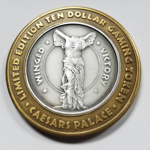 .999 $10 Silver Strike | Gaming Token | Caesars Palace | Winged Victory ...