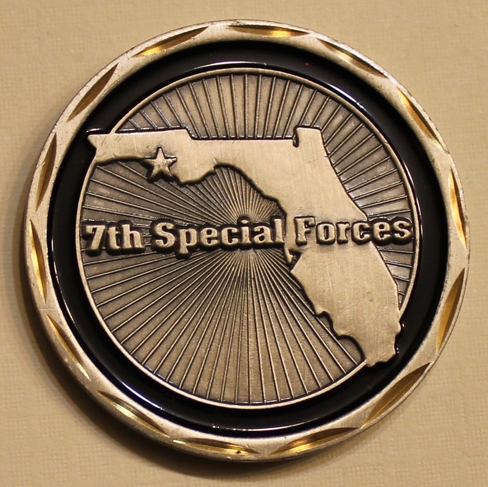 7th Special Force Airborne Group Hurlburt Field, FL Army Challenge Coin ...