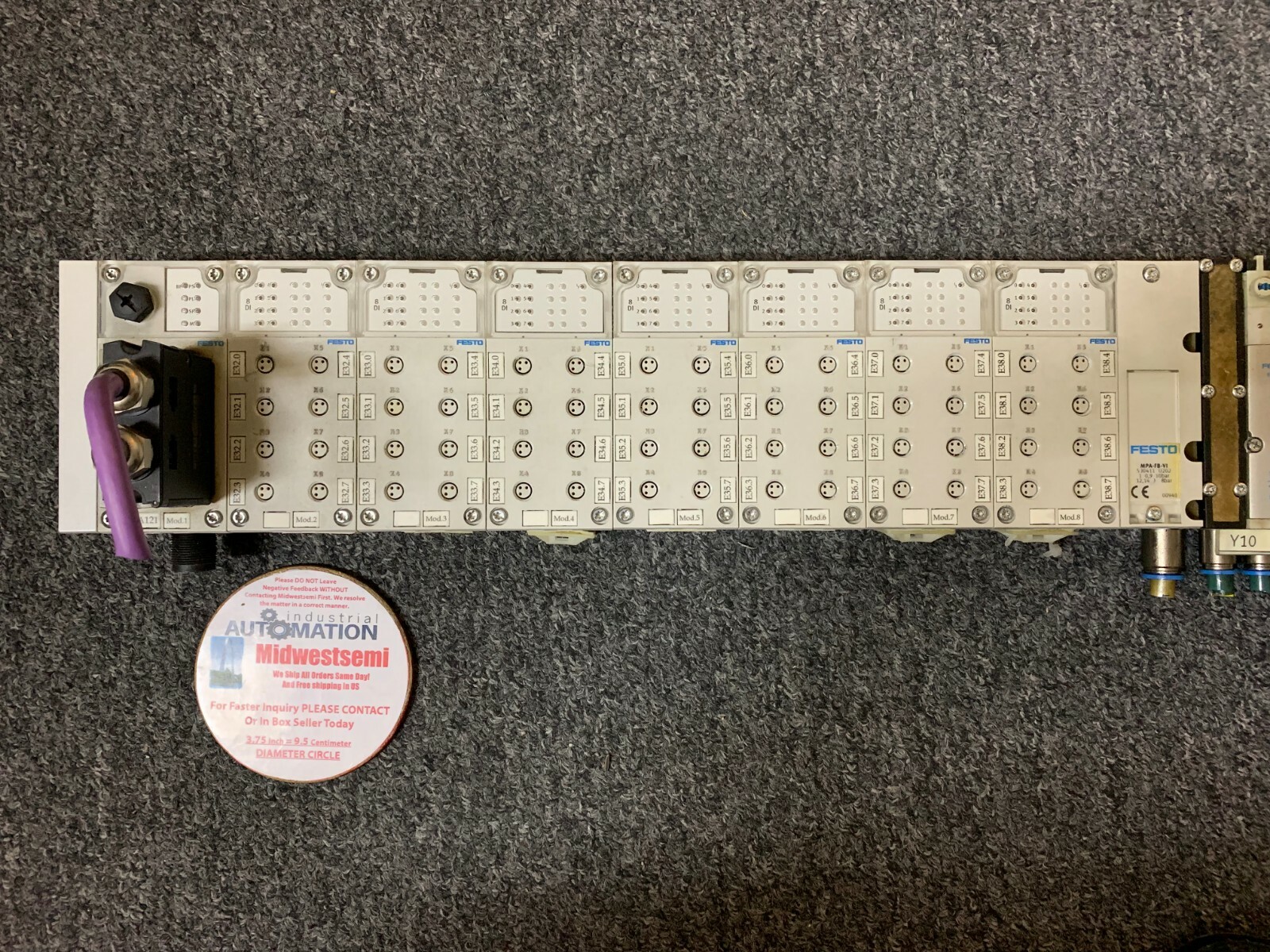 FESTO VALVE BANK ASSY CPX-AB-8-M8 533342 533347 533343 VMPA1-FB-EMG-8 ...