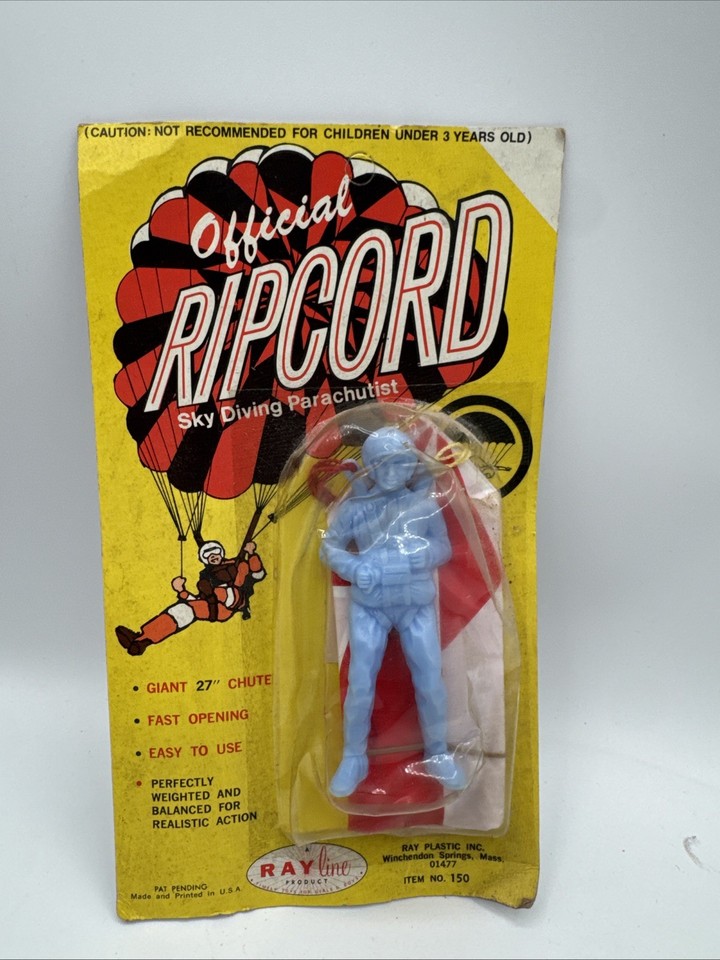 (2) Vintage Ray Line RIPCORD TV Show Sky Diving Parachutist Toy Blue ...