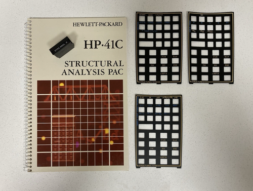 Structural analysis Pac for HP 41CV calculator with overlays and manual ...