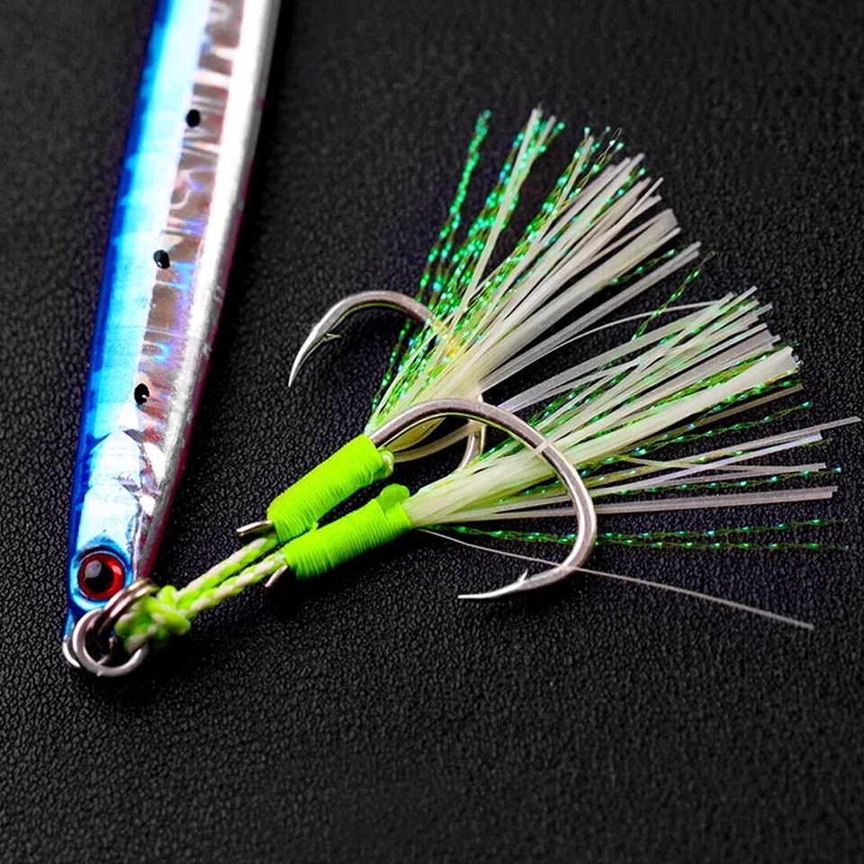Jigging Hooks Saltwater Assist Hooks SLOW PITCH Sea Fishing Hooks Big ...