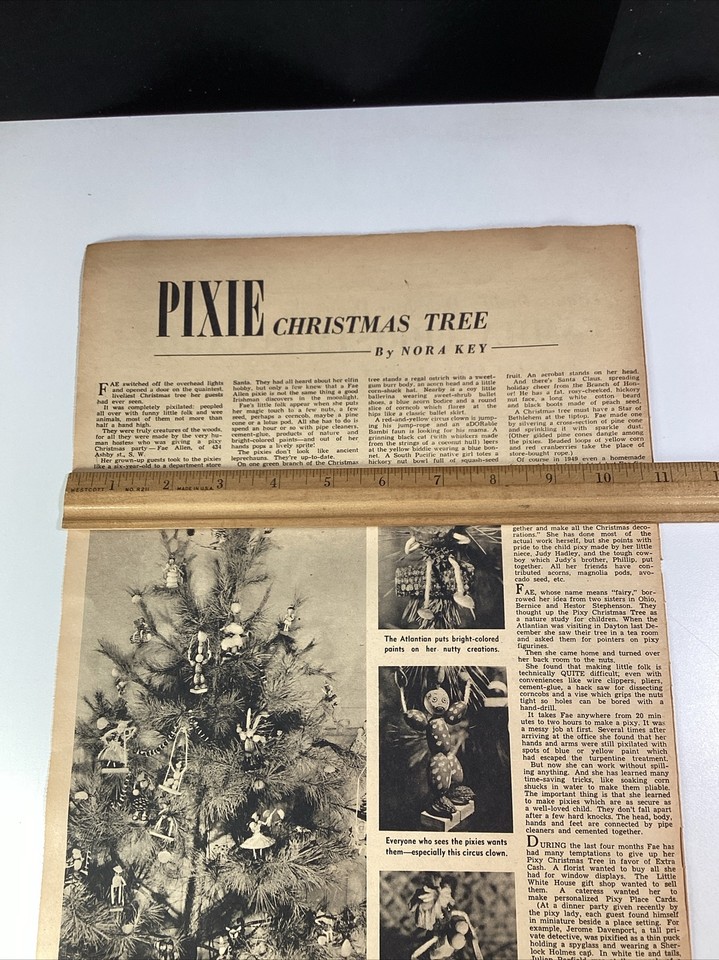 Atlanta GA Print Article 1949 AJC Pixie Christmas Tree Fae Allen 434 ...