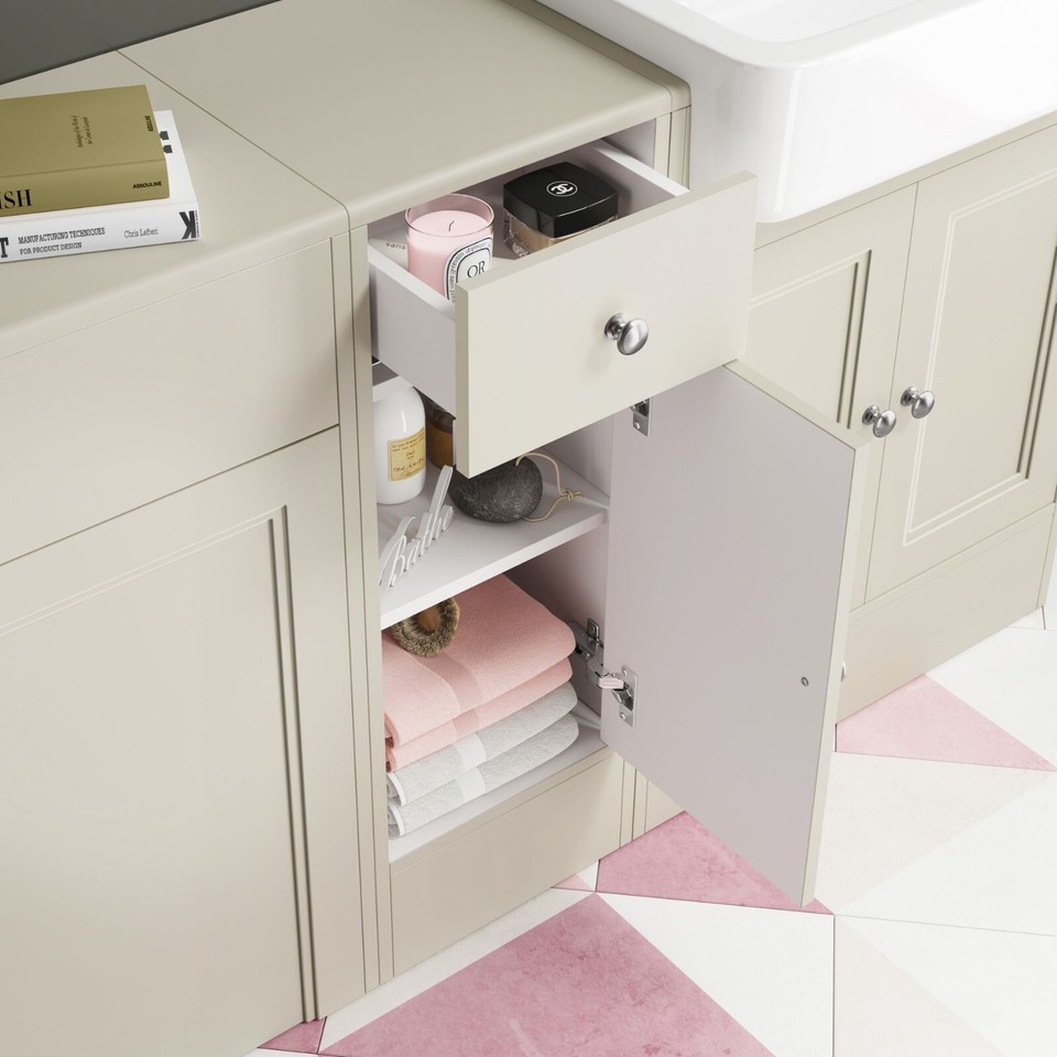 1500mm Traditional Combined Square Chalk White Matt Vanity Unit Toilet ...