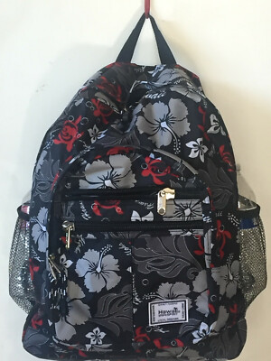 Hawaii Spirit Hawaiian Print Black School Backpack Hiking Travel ...