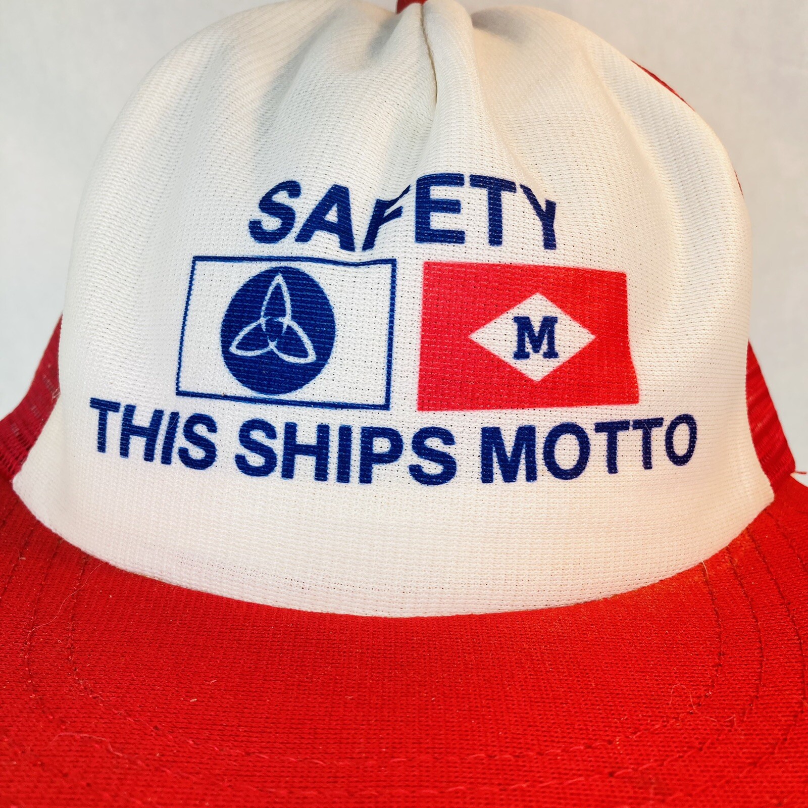 Safety This Ships Motto Logo Red White Blue Trucker M… - Gem