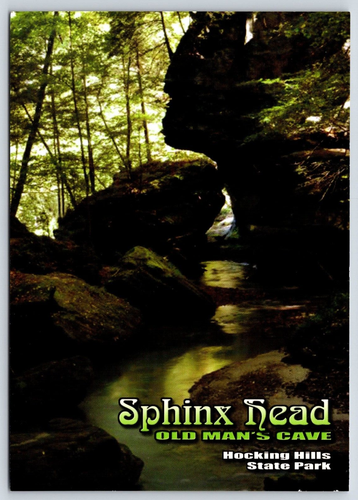Vintage Postcard Continental Sphinx Head Old Man's Cave Hocking Hills ...