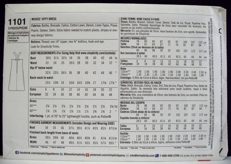 Simplicity Retro Criss Cross Back Shift Dress Sewing Pattern 6,8,10,12 ...