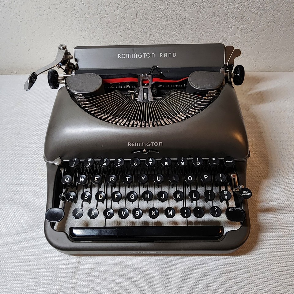 Remington Rand Deluxe Model 5 Vintage Portable Manual Typewriter w ...