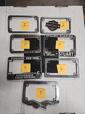 CHROME Metal MOTORCYCLE License Plate Frames HARLEY You Pick | eBay
