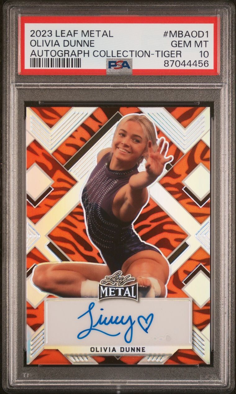 Olivia Livvy Dunne 2023 Leaf Metal Tiger Autograph On Card Auto /25 PSA ...