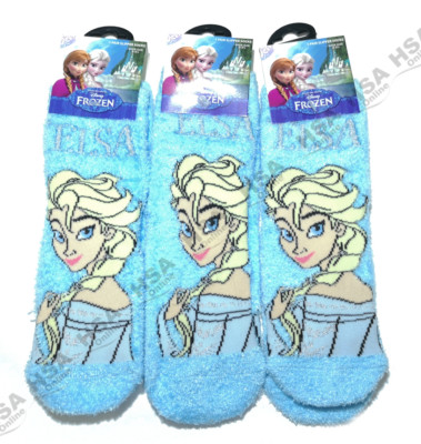 1/2/3 Girls Disney Frozen Elsa Slipper Cosy Fluffy Bed Socks Christmas ...