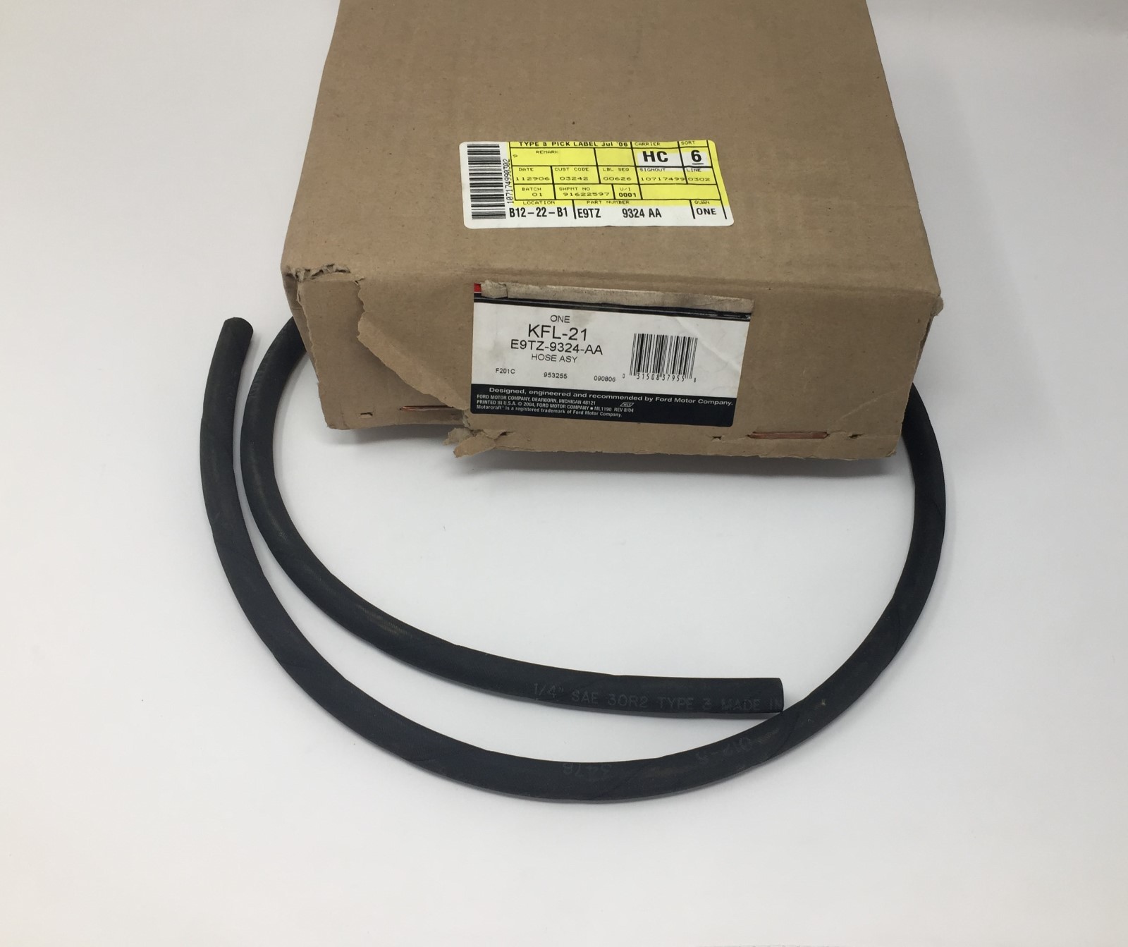Ford Motorcraft KFL-21 E9TZ-9324-AA 1/4" SAE 30R2 Type 3 Hose Asy | eBay
