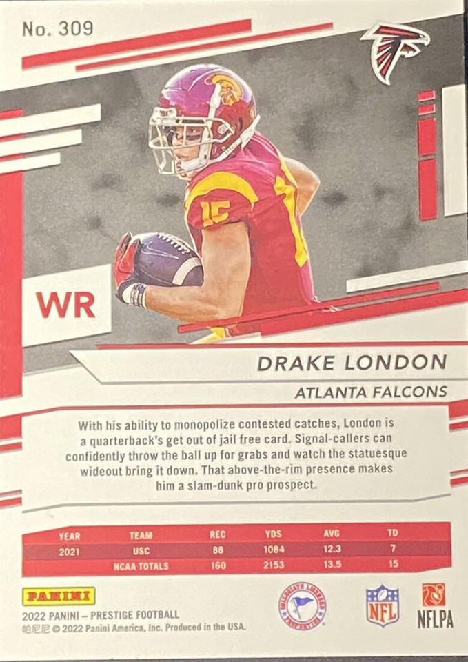 2022 Prestige DRAKE LONDON Astral Xtra Points NFL Rookie Card #309 ...