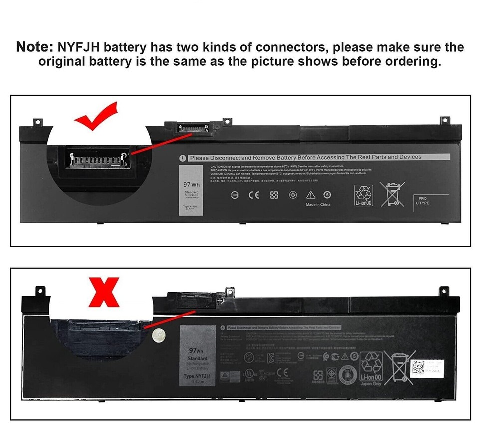 NYFJH Battery For Dell Precision 7330 7530 7540 7730 7740 P74F P34E ...