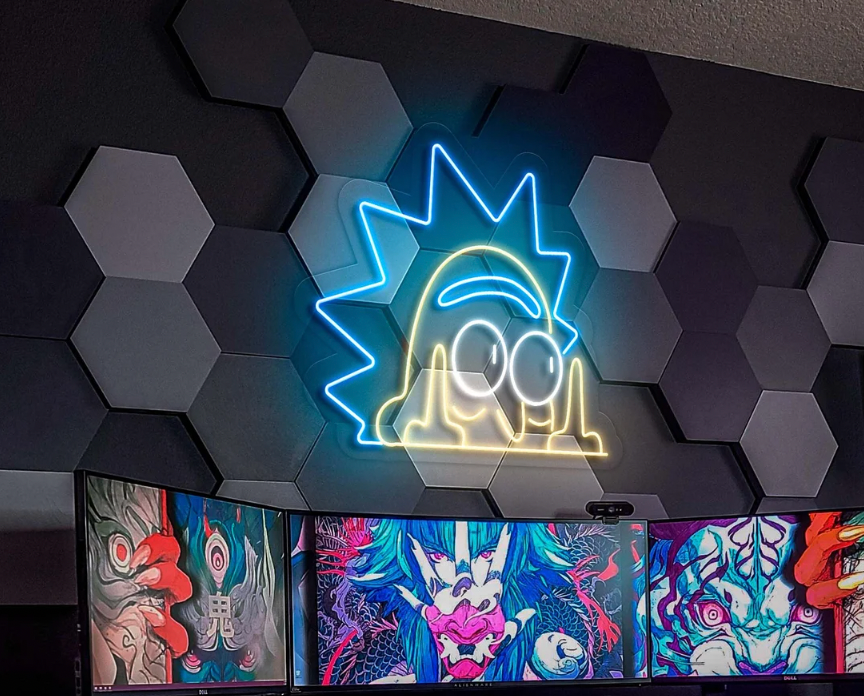 ANIME LED LIGHT NEON SIGN Game Room Wall ART Decor PARTY GIFT HIM RICK ...