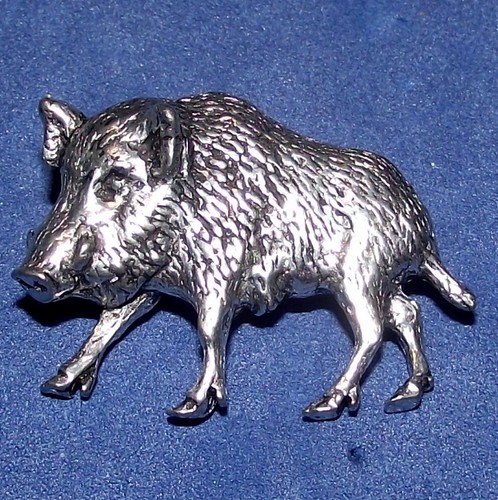 New Pewter Wild Boar Pig Hunting Shooting Brooch Pin | eBay