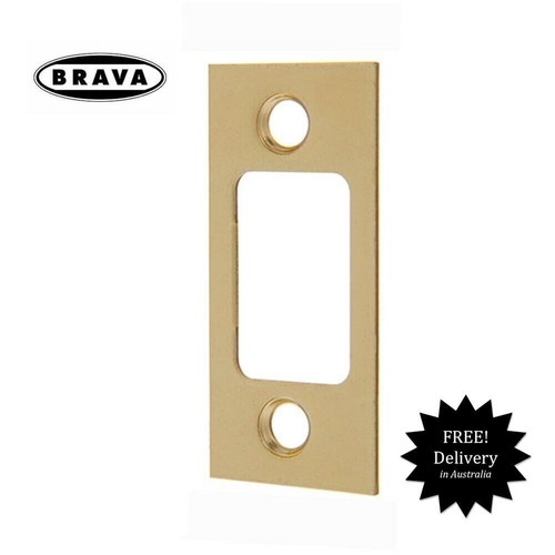 Deadbolt Lock Striker Plate-Brass Finish PB-FREE POST. | eBay