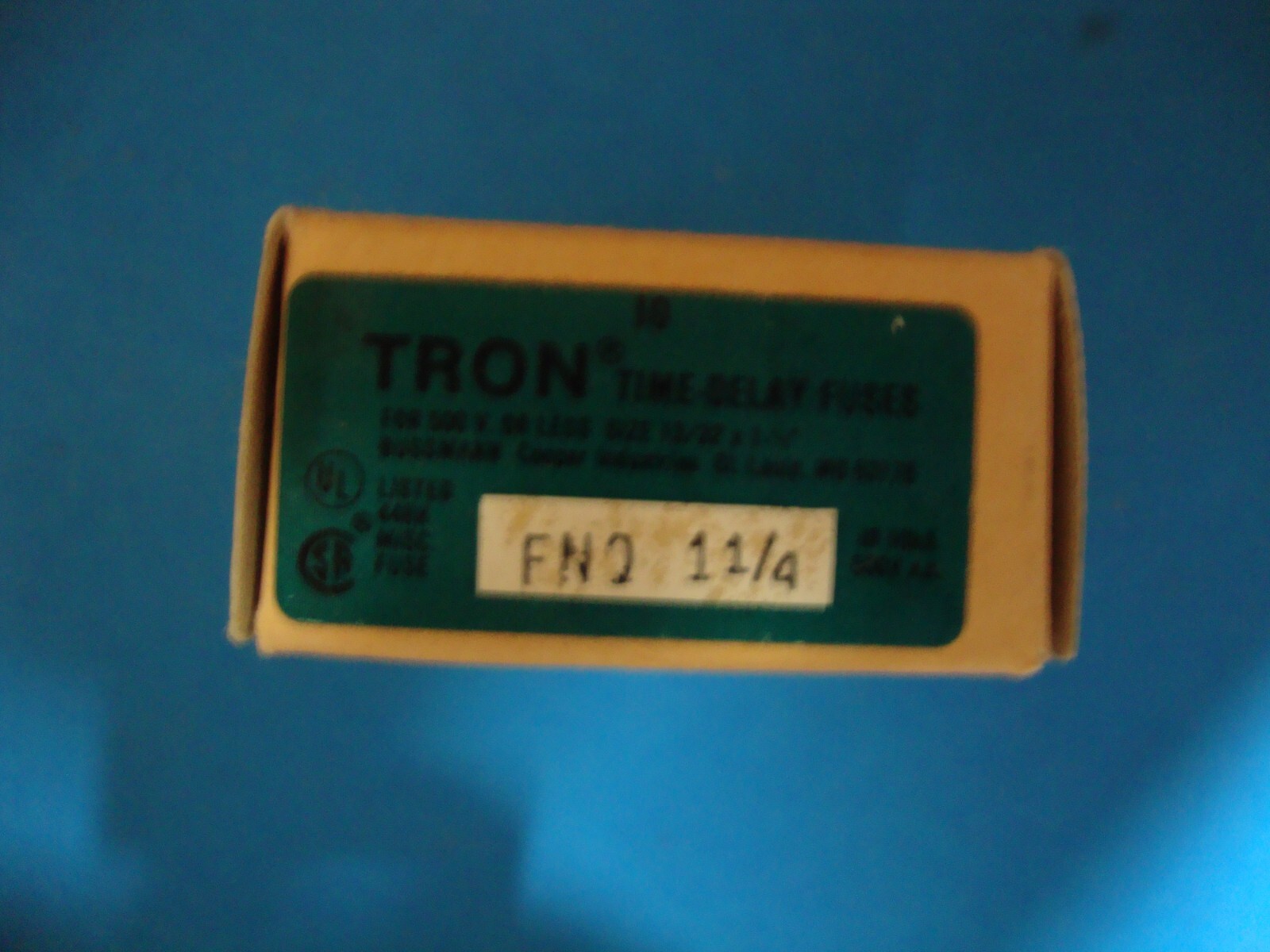 FNQ-1-1/4 TIME DELAY 1-1/4 AMP TRON BUSSMANN (13/32" X 1-1/2") QUANTITY ...