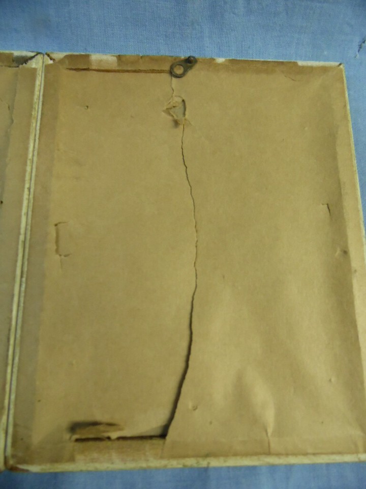 2 VINTAGE (PAIR) REVERSE PAINTING CONVEX GLASS SILHOUETTES HOBO TRAMP ...