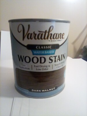 Varathane Water Based Wood Stain Easy Fast Drying DARK WALNUT 32oz FREE ...