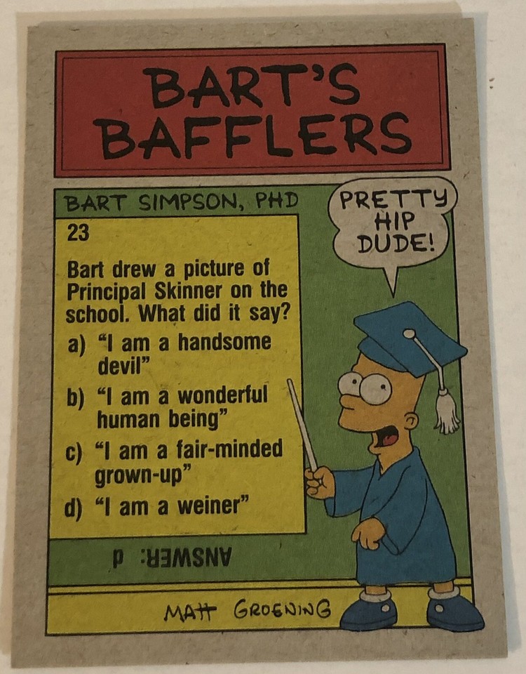 The Simpson’s Trading Card 1990 #26 Bart Simpson | eBay