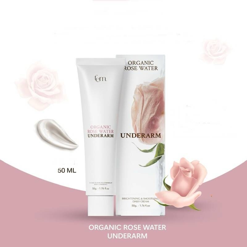 FEM ORGANIC ROSE WATER UNDERARM white armpit cream deodorant groin ...