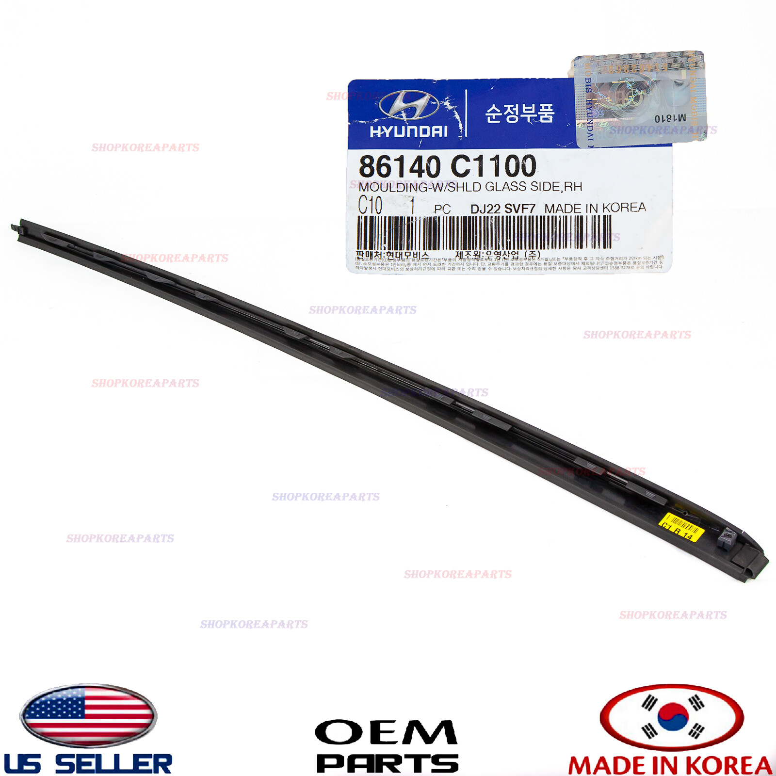Hyundai OEM 15-18 Sonata Windshield-outer Molding Right 86140C1100 for ...