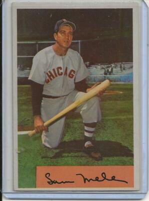 1954 Bowman Baseball Card Sam Mele O/F Chicago White Sox Near Mint # 22 ...