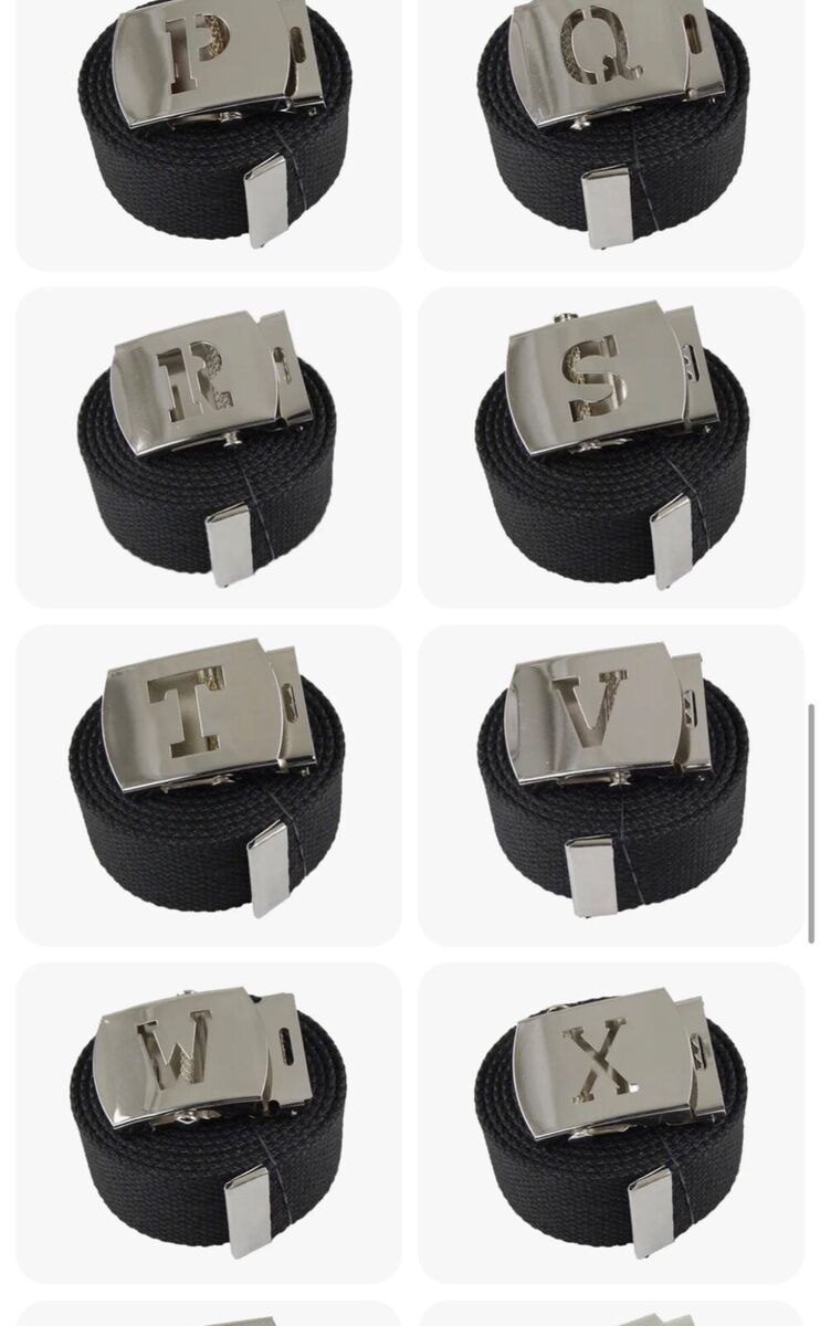 Capital Canvas Military Web Black Belt & Buckle 56 inch A-Z Capital Canvas Military Web Black Belt & Buckle 56 inch A-Z