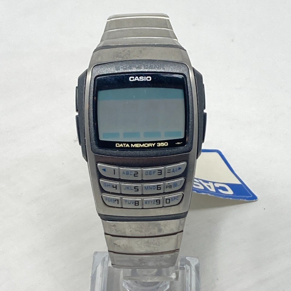 Casio e Data Bank Watch Data Memory 350 MISSING BACK UNTESTED Silver ...