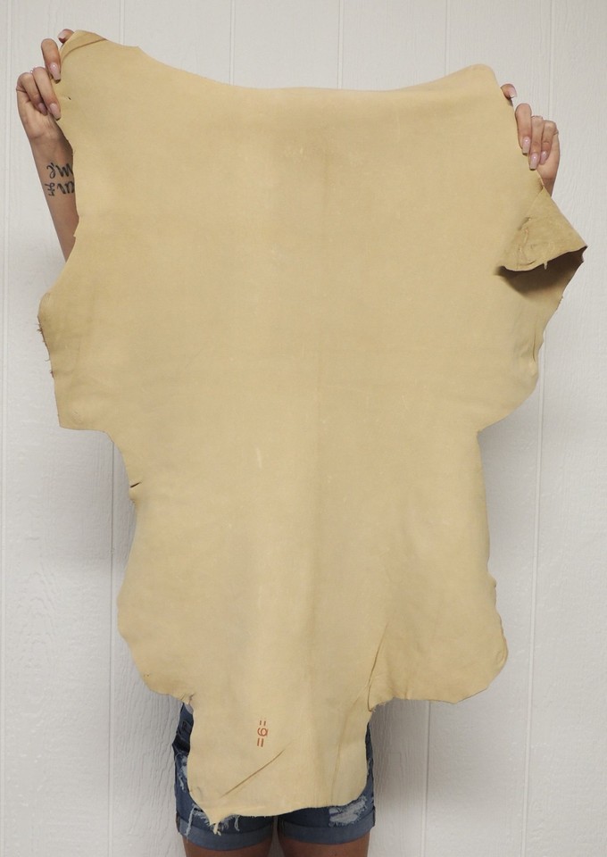 BRAINTAN BUCKSKIN Leather Hide for Native Crafts Taxidermy SCA LARP ...