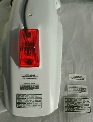 Honda XR100,XR200,250,350,500,600. Rear Fender MARK DRIVE CAUTION,LABEL ...