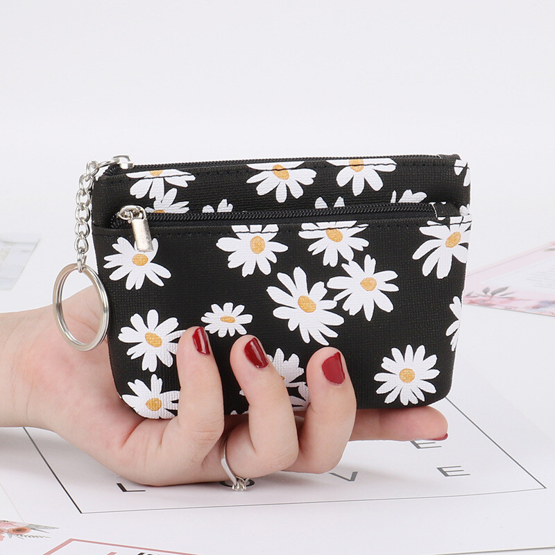 Women Mini Purse Coin Card Holder Key Ring Wallet Pouch Zipper Small ...