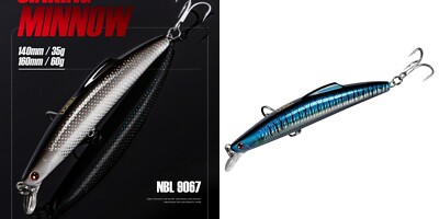 Lot of 4 NOEBY NBL 9067 SINKING FISHING 140MM-35G, 160MM-60G Japanese ...