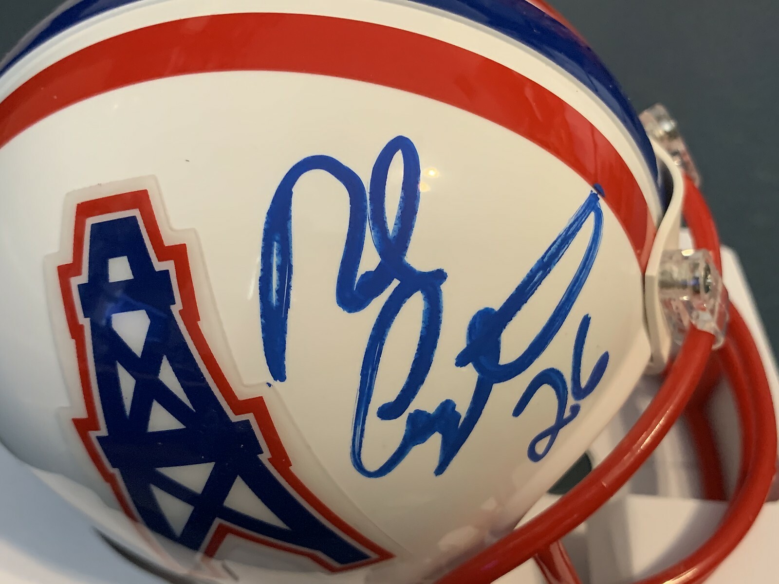 ROB CARPENTER HOUSTON OILERS SIGNED MINI HELMET | eBay