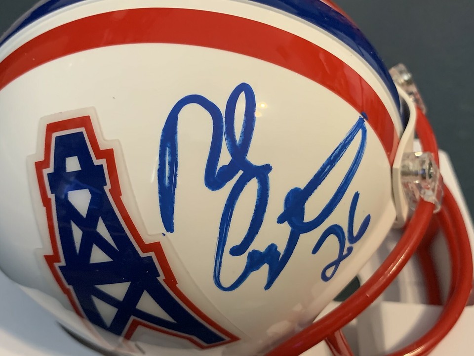 ROB CARPENTER HOUSTON OILERS SIGNED MINI HELMET | eBay