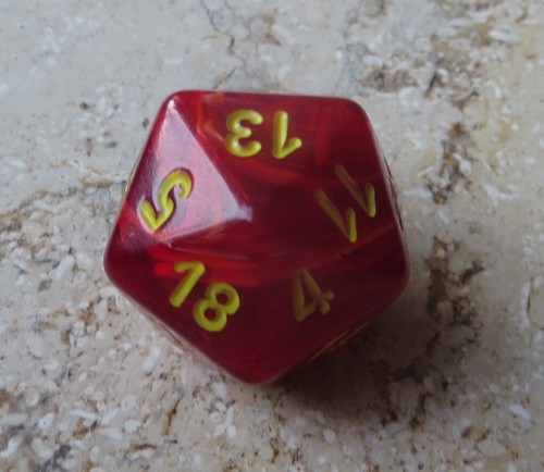 Chessex Vortex red w yellow d20 - OOP dice | eBay