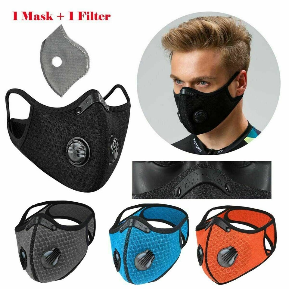 Sport Face Mask w/ PM2.5 Filter Cycling Mask Hiking Youth Adult W ...