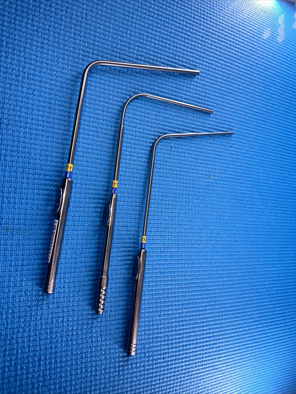 3- Each Sachs Suction Tube Set 15, 10, 8 Fr. Angled With Finger Valve ...