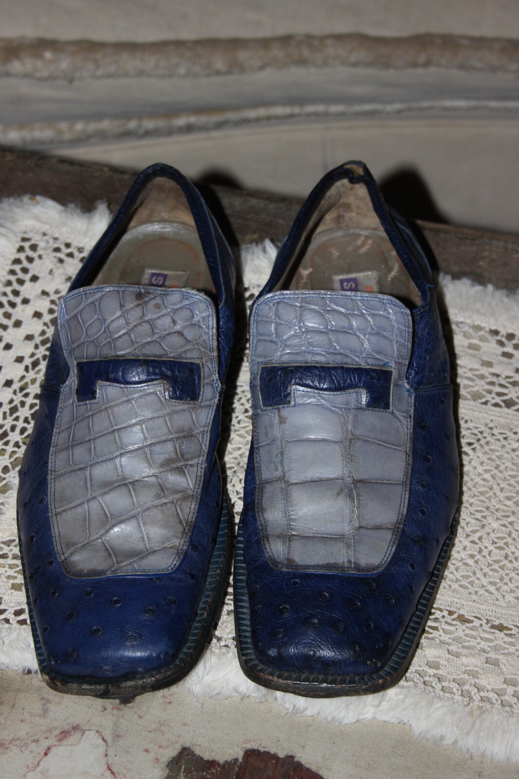 RARE Mauri City Slicker Shoes Alligator Ostrich Blue … - Gem
