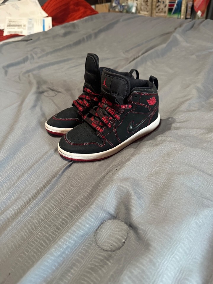 Black suede with red stitching air jordan | eBay