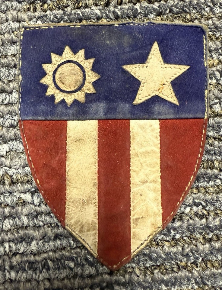 WW2 CBI Theater made Pair of Insignias for A-2 Flight Jacket Leather ...