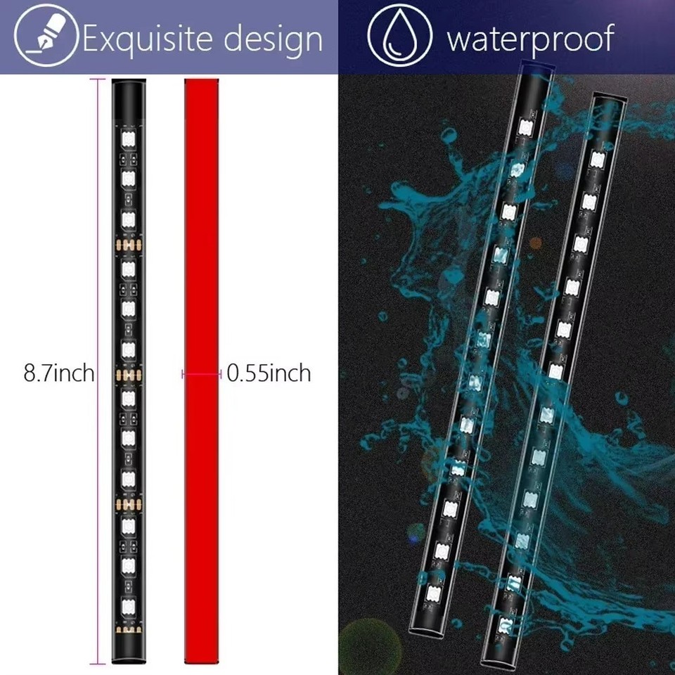 Car Interior Floor and Dashboard 24 LED USB Strip Light Multicolor ...