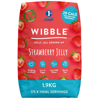 Wibble Strawberry Vegan Jelly Crystals | 1x1.9kg | Free Delivery | eBay UK