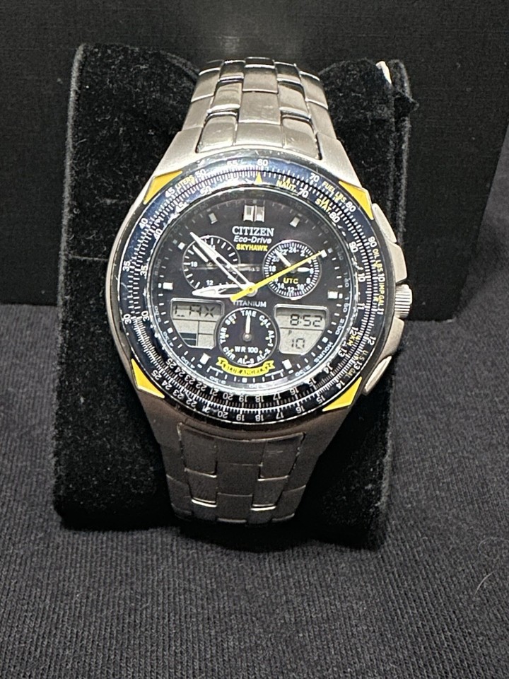 Citizen eco-drive skyhawk blue angels, titanium, men's watch C650 ...